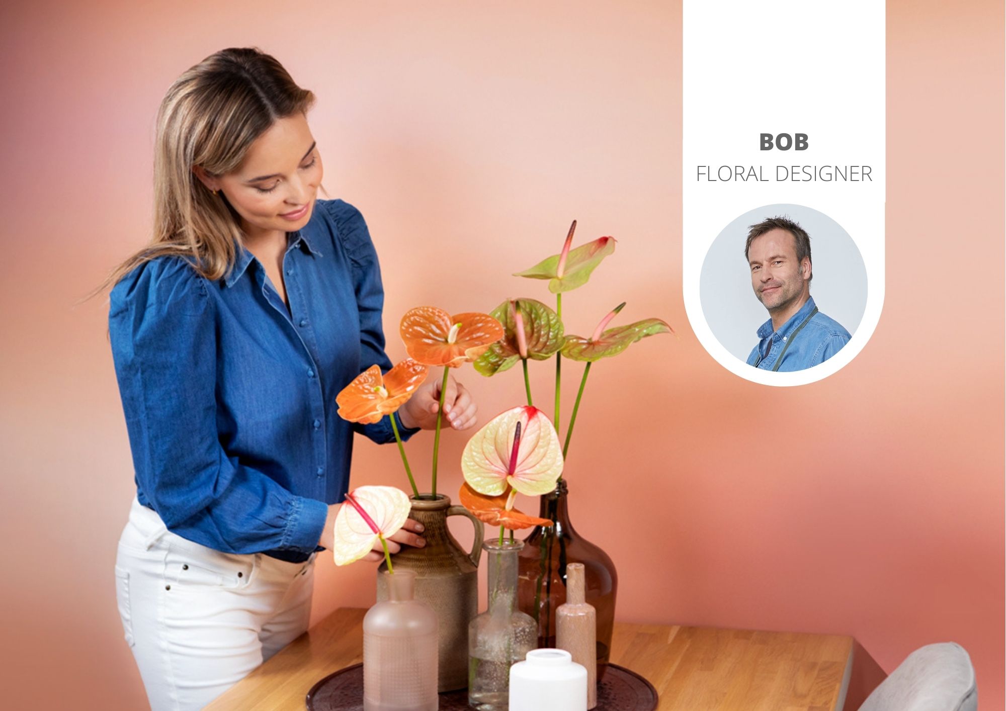 How to make a tropical summer arrangement with Anthuriums