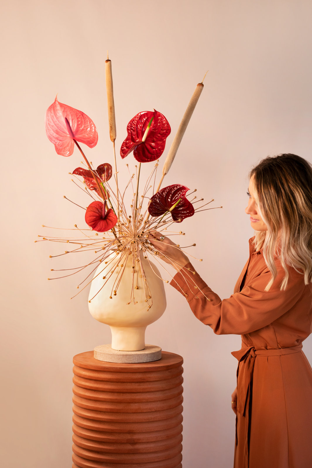 Bring that outdoors feeling inside with Anthuriums in autumn colours